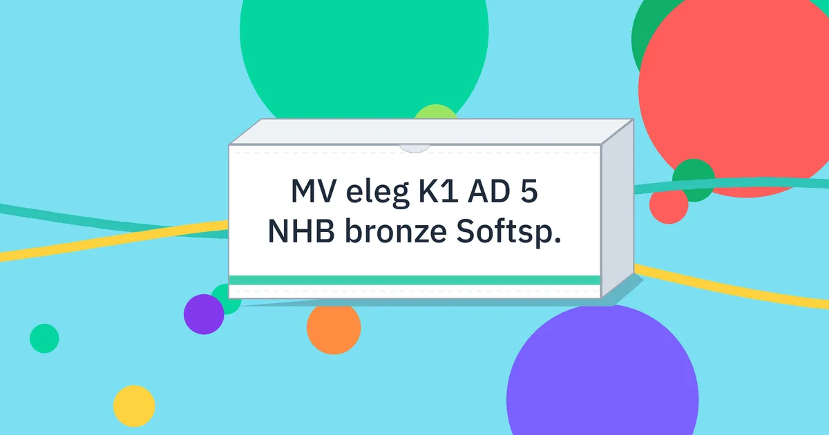 Symbolbild: Packung mit der Aufschrift MV eleg K1 AD 5 NHB bronze Softsp. (PZN 15675063) – Verfügbarkeit und Bezug in Apotheken in Frankfurt am Main