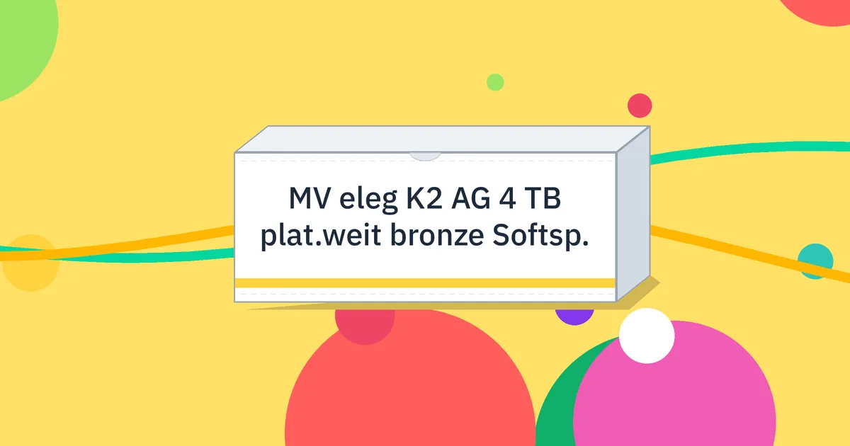 Symbolbild: Packung mit der Aufschrift MV eleg K2 AG 4 TB plat.weit bronze Softsp. (PZN 14718445) – Verfügbarkeit und Bezug in Apotheken in Frankfurt am Main