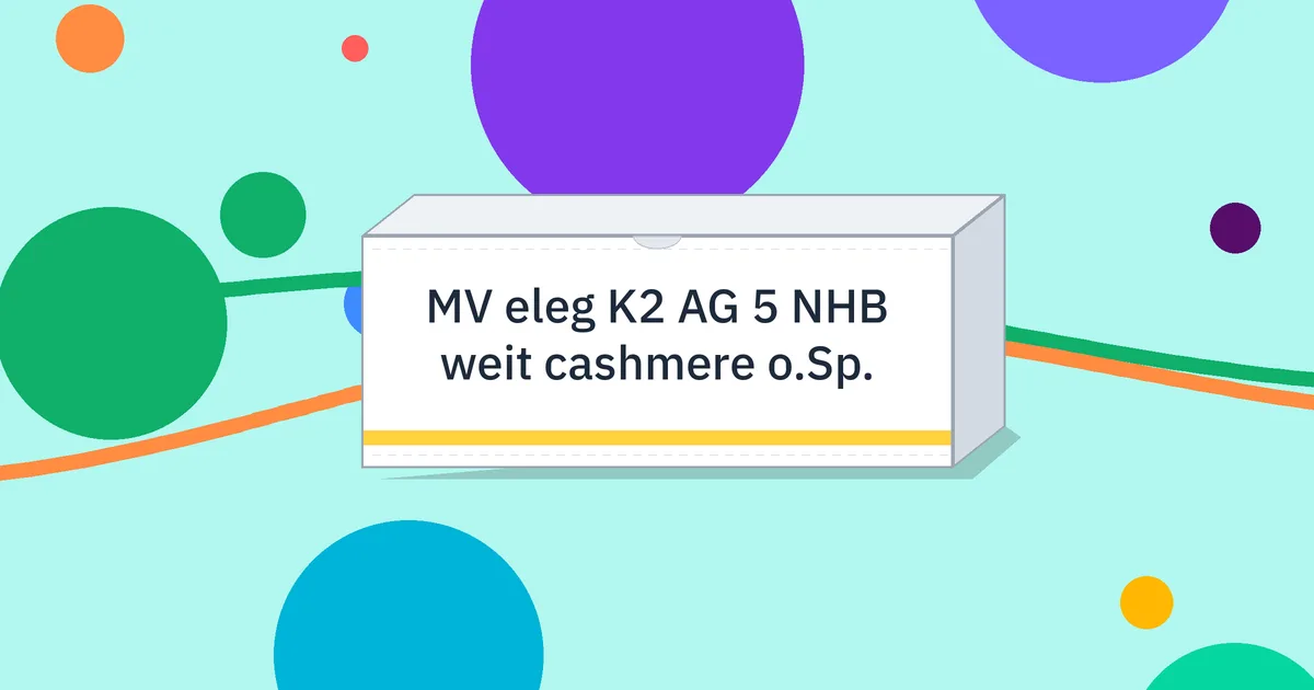 Symbolbild: Packung mit der Aufschrift MV eleg K2 AG 5 NHB weit cashmere o.Sp. (PZN 15728233) – Verfügbarkeit und Bezug in Apotheken in Frankfurt am Main