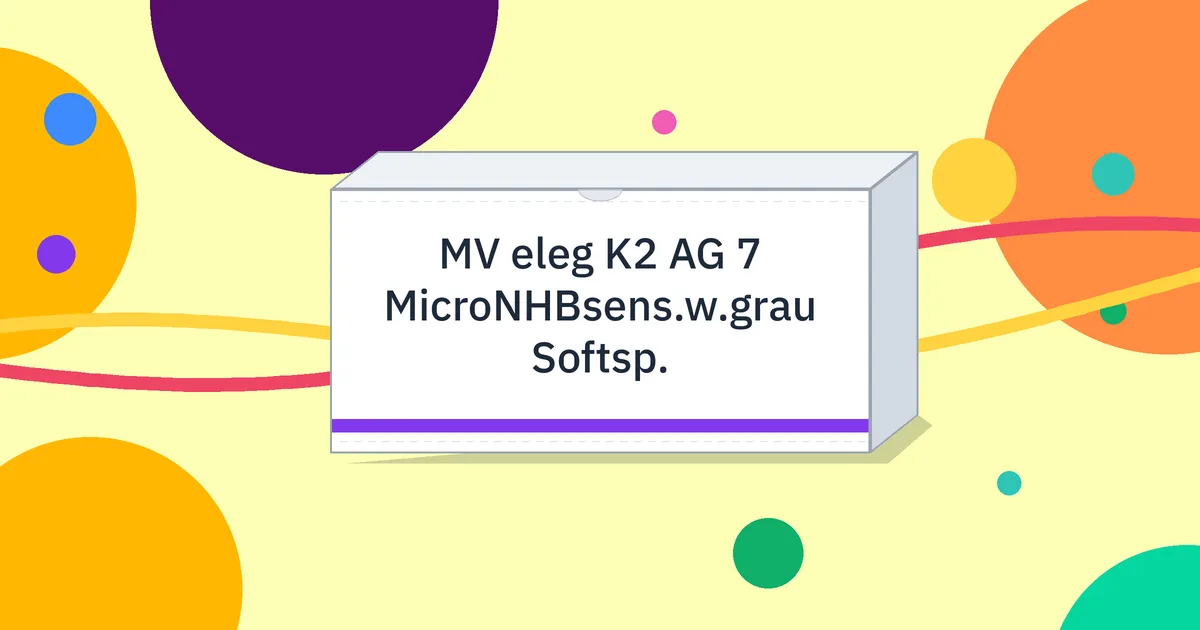 Symbolbild: Packung mit der Aufschrift MV eleg K2 AG 7 MicroNHBsens.w.grau Softsp. (PZN 18930886) – Verfügbarkeit und Bezug in Apotheken in Frankfurt am Main