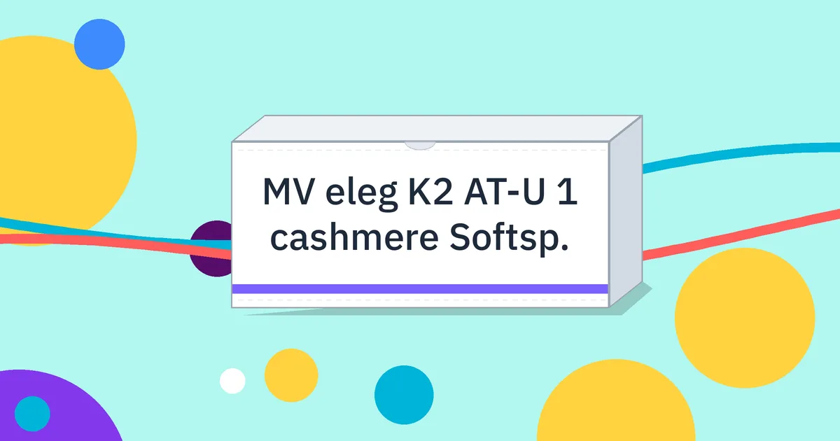 Symbolbild: Packung mit der Aufschrift MV eleg K2 AT-U 1 cashmere Softsp. (PZN 15288768) – Verfügbarkeit und Bezug in Apotheken in Frankfurt am Main