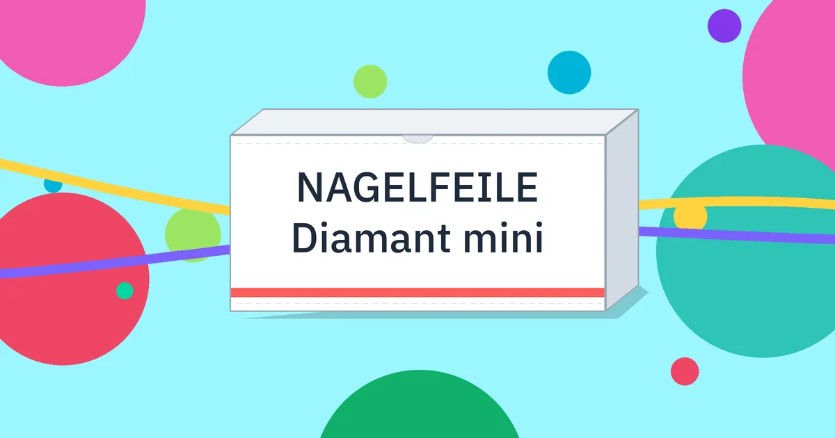 Symbolbild: Packung mit der Aufschrift NAGELFEILE Diamant mini (PZN 02009063) – Verfügbarkeit und Bezug in Apotheken in Frankfurt am Main