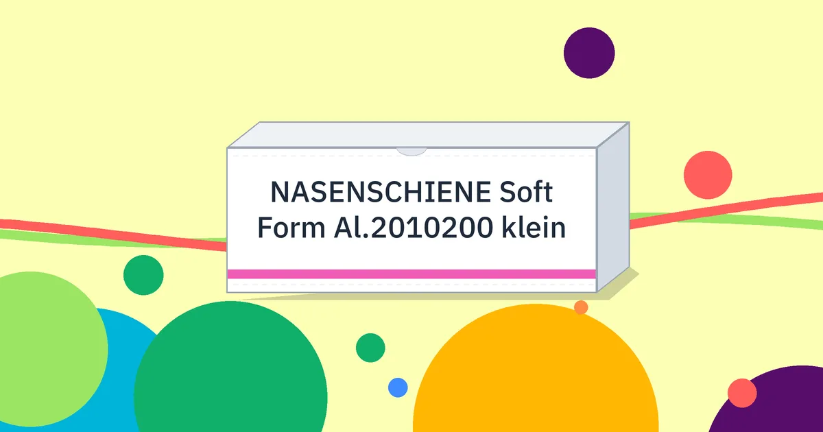 Symbolbild: Packung mit der Aufschrift NASENSCHIENE Soft Form Al.2010200 klein (PZN 00185086) – Verfügbarkeit und Bezug in Apotheken in Frankfurt am Main