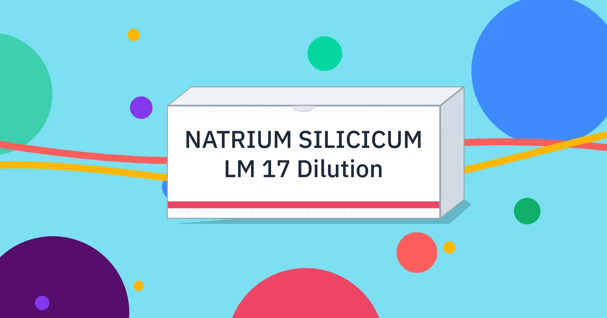 Symbolbild: Packung mit der Aufschrift NATRIUM SILICICUM LM 17 Dilution (PZN 12966883) – Verfügbarkeit und Bezug in Apotheken in Frankfurt am Main