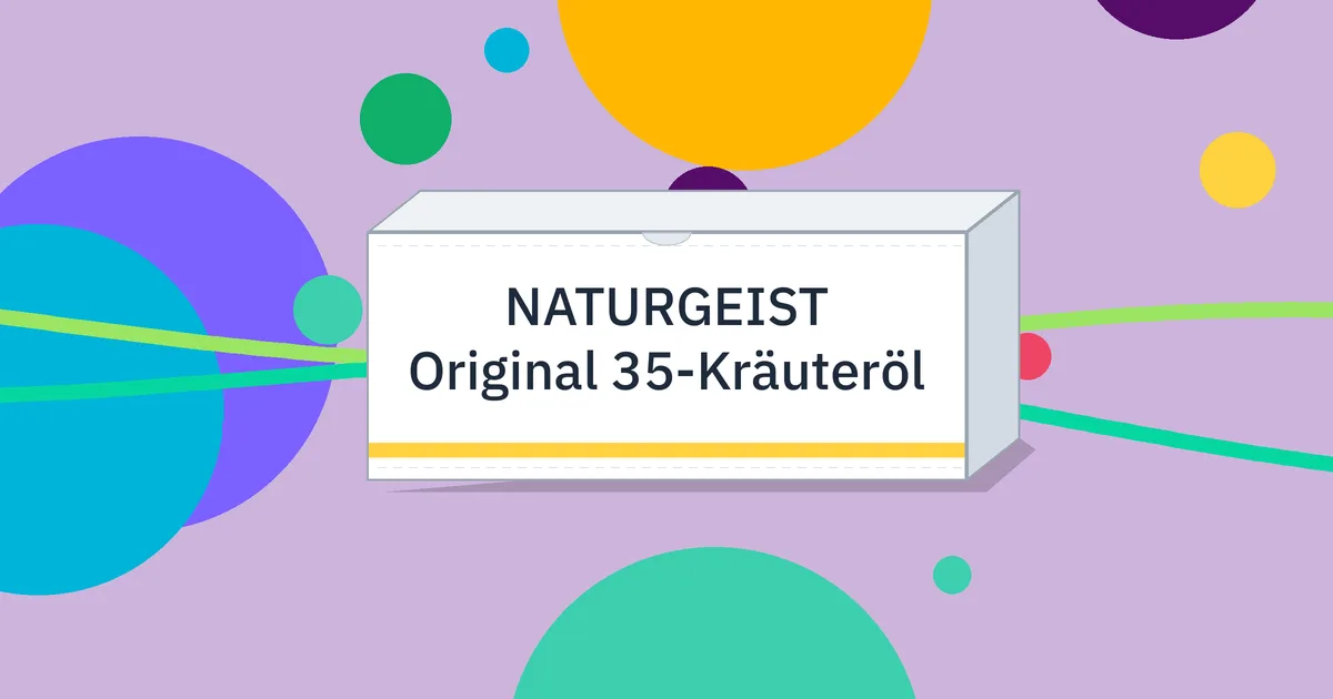 Symbolbild: Packung mit der Aufschrift NATURGEIST Original 35-Kräuteröl (PZN 02755748) – Verfügbarkeit und Bezug in Apotheken in Frankfurt am Main