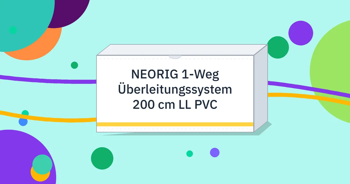 Symbolbild: Packung mit der Aufschrift NEORIG 1-Weg Überleitungssystem 200 cm LL PVC (PZN 18355784) – Verfügbarkeit und Bezug in Apotheken in Frankfurt am Main