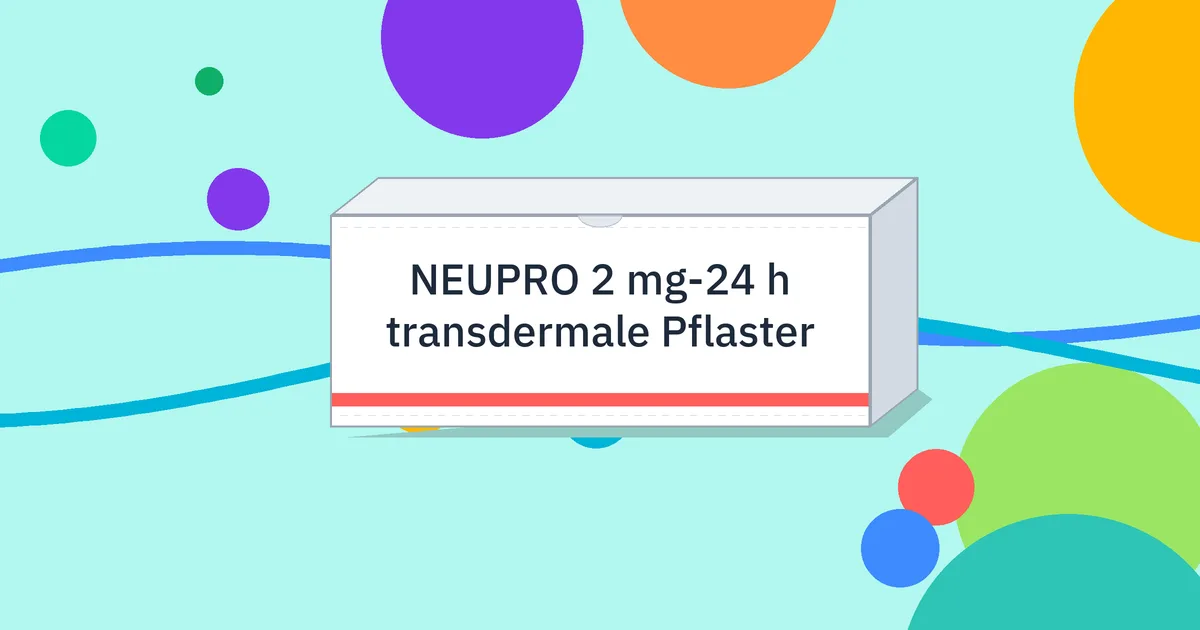 Symbolbild: Packung mit der Aufschrift NEUPRO 2 mg-24 h transdermale Pflaster (PZN 11367548) – Verfügbarkeit und Bezug in Apotheken in Frankfurt am Main