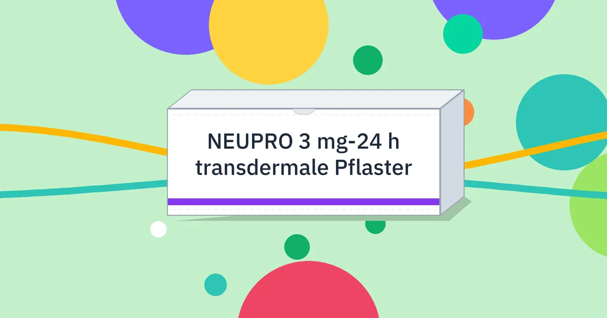 Symbolbild: Packung mit der Aufschrift NEUPRO 3 mg-24 h transdermale Pflaster (PZN 10822967) – Verfügbarkeit und Bezug in Apotheken in Frankfurt am Main