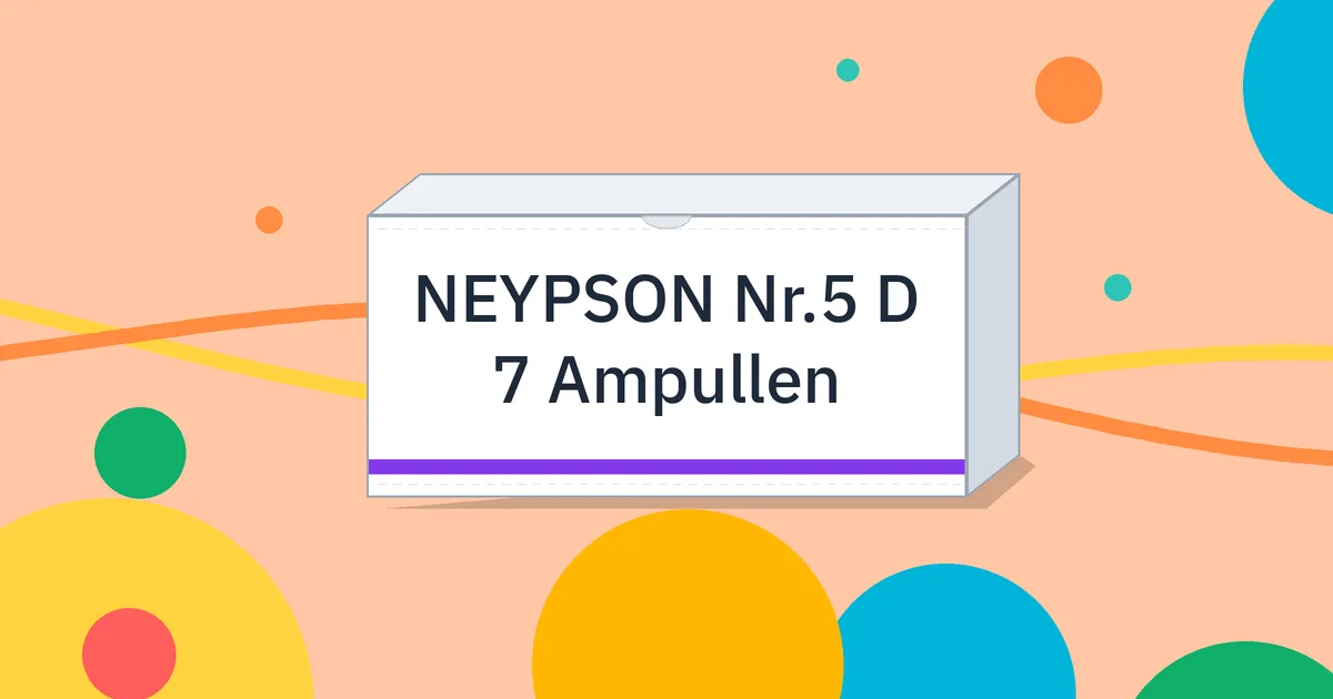 Symbolbild: Packung mit der Aufschrift NEYPSON Nr.5 D 7 Ampullen (PZN 06486423) – Verfügbarkeit und Bezug in Apotheken in Frankfurt am Main