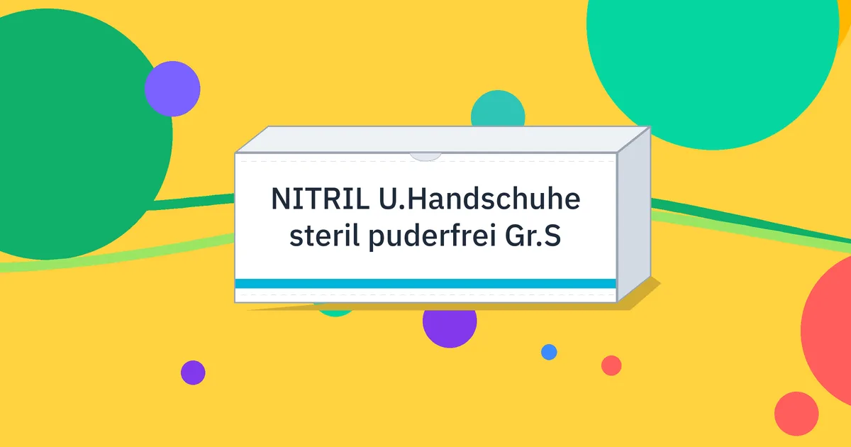 Symbolbild: Packung mit der Aufschrift NITRIL U.Handschuhe steril puderfrei Gr.S (PZN 09635450) – Verfügbarkeit und Bezug in Apotheken in Frankfurt am Main