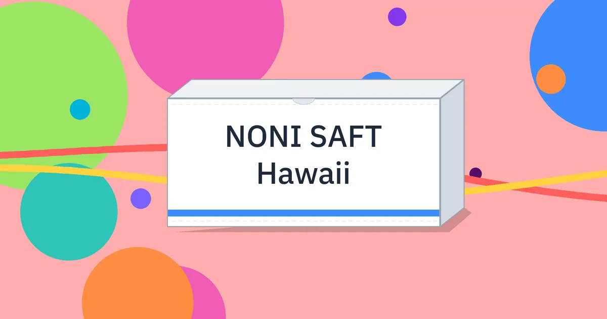 Symbolbild: Packung mit der Aufschrift NONI SAFT Hawaii (PZN 09462452) – Verfügbarkeit und Bezug in Apotheken in Frankfurt am Main