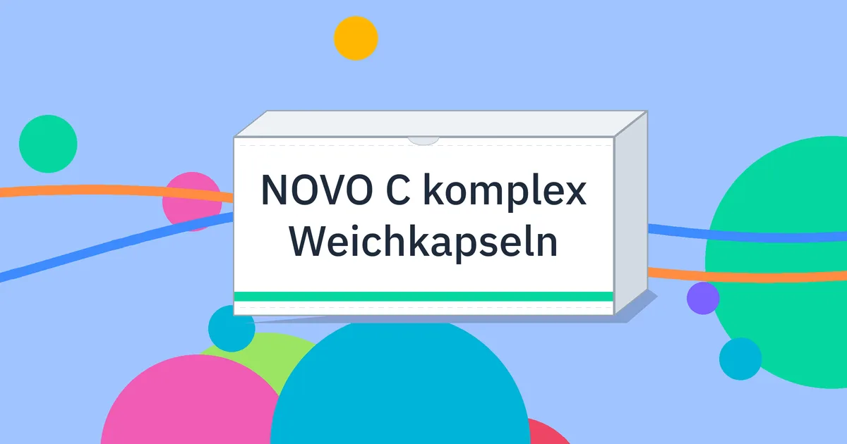 Symbolbild: Packung mit der Aufschrift NOVO C komplex Weichkapseln (PZN 19058189) – Verfügbarkeit und Bezug in Apotheken in Frankfurt am Main