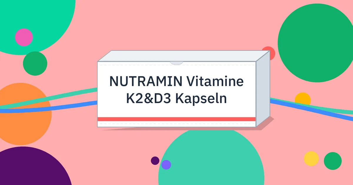Symbolbild: Packung mit der Aufschrift NUTRAMIN Vitamine K2&D3 Kapseln (PZN 18599150) – Verfügbarkeit und Bezug in Apotheken in Frankfurt am Main