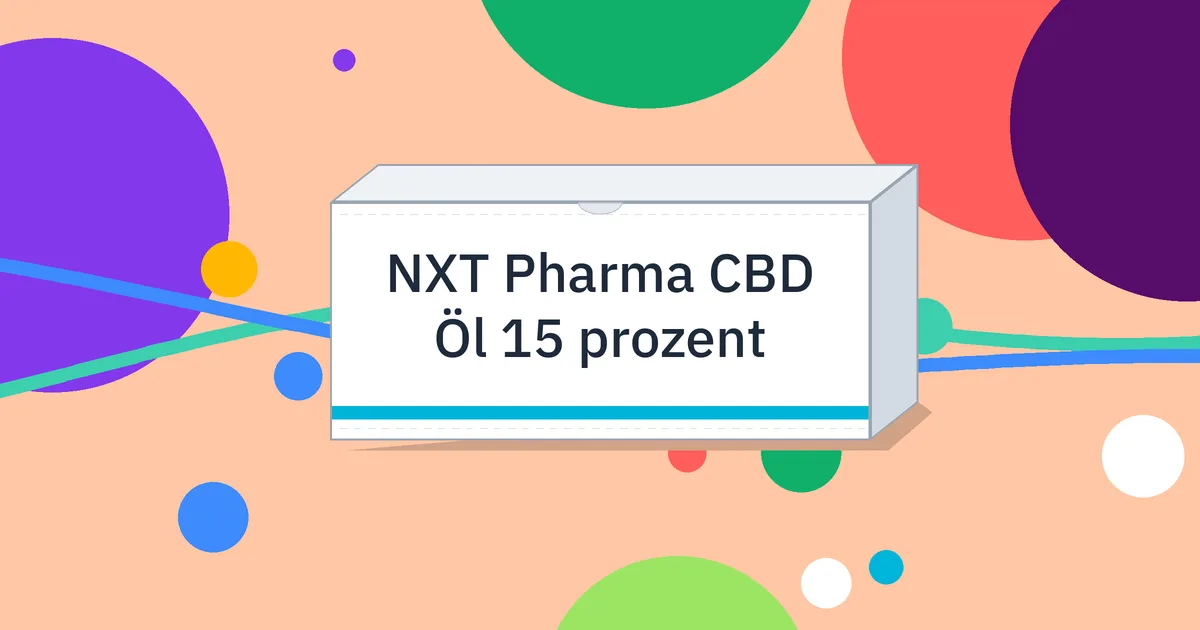 Symbolbild: Packung mit der Aufschrift NXT Pharma CBD Öl 15 prozent (PZN 17293845) – Verfügbarkeit und Bezug in Apotheken in Frankfurt am Main
