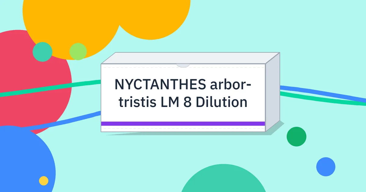 Symbolbild: Packung mit der Aufschrift NYCTANTHES arbor-tristis LM 8 Dilution (PZN 13620922) – Verfügbarkeit und Bezug in Apotheken in Frankfurt am Main