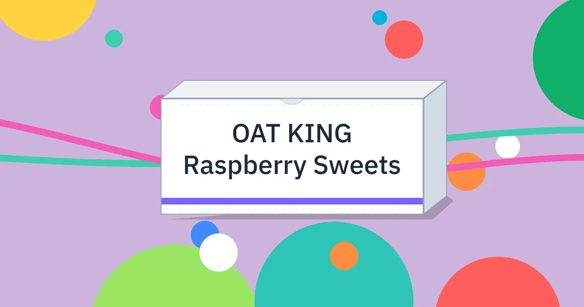Symbolbild: Packung mit der Aufschrift OAT KING Raspberry Sweets (PZN 09522332) – Verfügbarkeit und Bezug in Apotheken in Frankfurt am Main