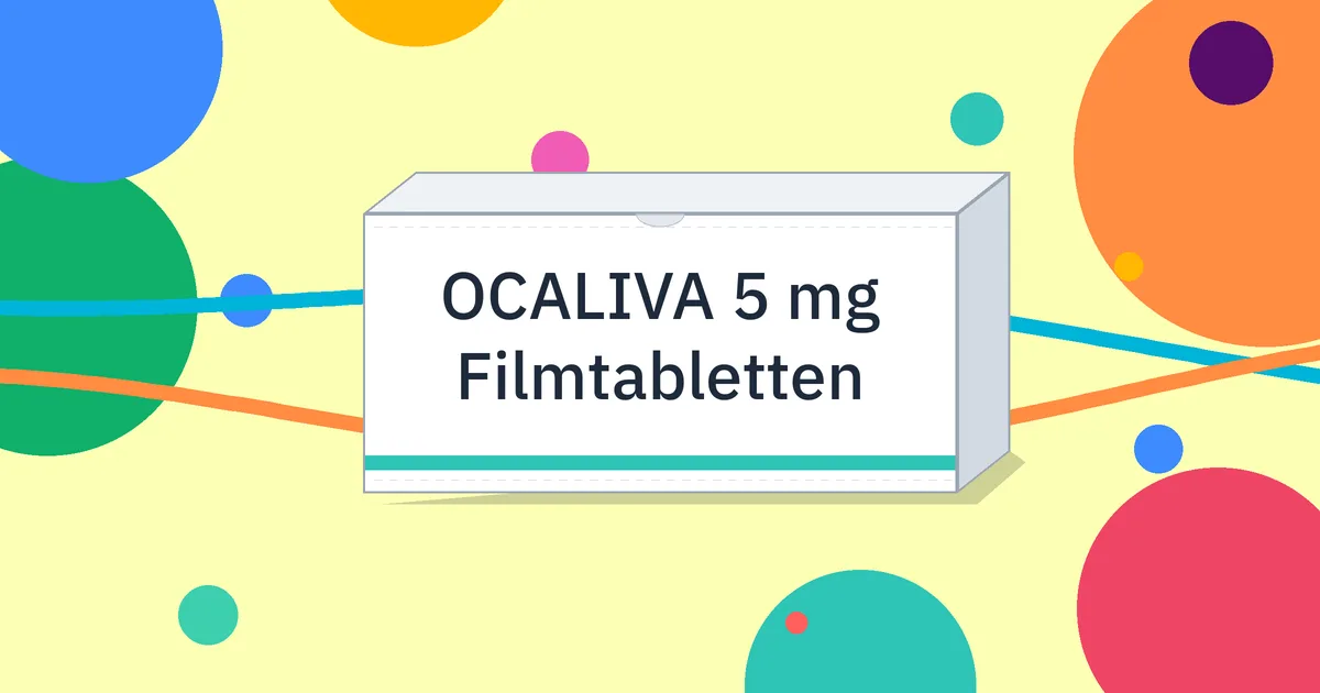 Symbolbild: Packung mit der Aufschrift OCALIVA 5 mg Filmtabletten (PZN 13657279) – Verfügbarkeit und Bezug in Apotheken in Frankfurt am Main