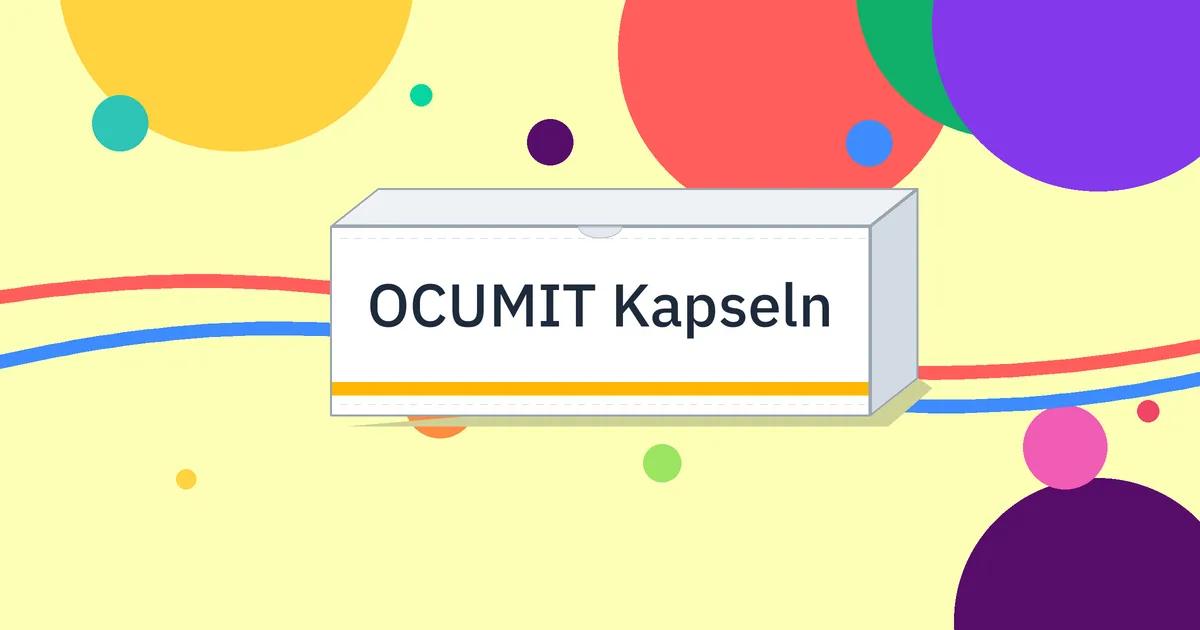 Symbolbild: Packung mit der Aufschrift OCUMIT Kapseln (PZN 16608784) – Verfügbarkeit und Bezug in Apotheken in Frankfurt am Main