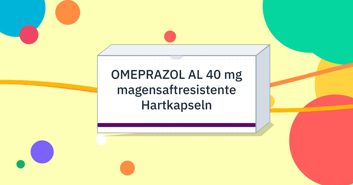 Symbolbild: Packung mit der Aufschrift OMEPRAZOL AL 40 mg magensaftresistente Hartkapseln (PZN 09667556) – Verfügbarkeit und Bezug in Apotheken in Frankfurt am Main