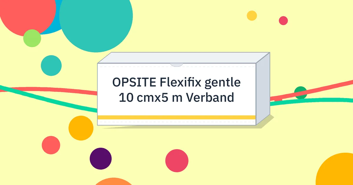 Symbolbild: Packung mit der Aufschrift OPSITE Flexifix gentle 10 cmx5 m Verband (PZN 17971251) – Verfügbarkeit und Bezug in Apotheken in Frankfurt am Main