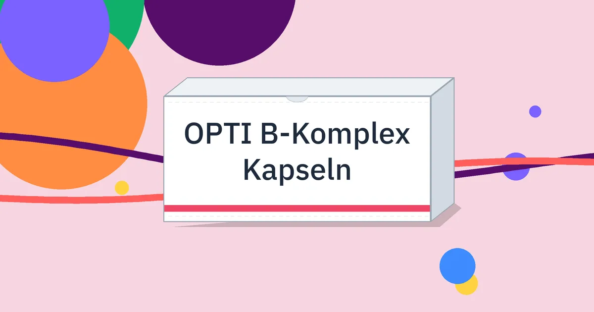 Symbolbild: Packung mit der Aufschrift OPTI B-Komplex Kapseln (PZN 19284069) – Verfügbarkeit und Bezug in Apotheken in Frankfurt am Main