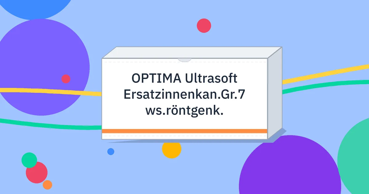 Symbolbild: Packung mit der Aufschrift OPTIMA Ultrasoft Ersatzinnenkan.Gr.7 ws.röntgenk. (PZN 10317465) – Verfügbarkeit und Bezug in Apotheken in Frankfurt am Main