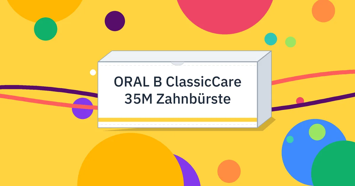 Symbolbild: Packung mit der Aufschrift ORAL B ClassicCare 35M Zahnbürste (PZN 01745363) – Verfügbarkeit und Bezug in Apotheken in Frankfurt am Main