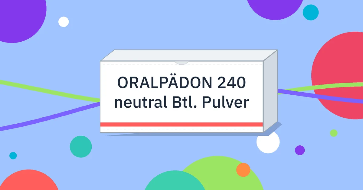 Symbolbild: Packung mit der Aufschrift ORALPÄDON 240 neutral Btl. Pulver (PZN 04827771) – Verfügbarkeit und Bezug in Apotheken in Frankfurt am Main