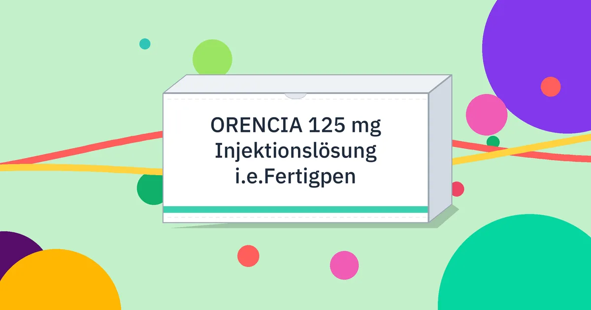 Symbolbild: Packung mit der Aufschrift ORENCIA 125 mg Injektionslösung i.e.Fertigpen (PZN 13508898) – Verfügbarkeit und Bezug in Apotheken in Frankfurt am Main
