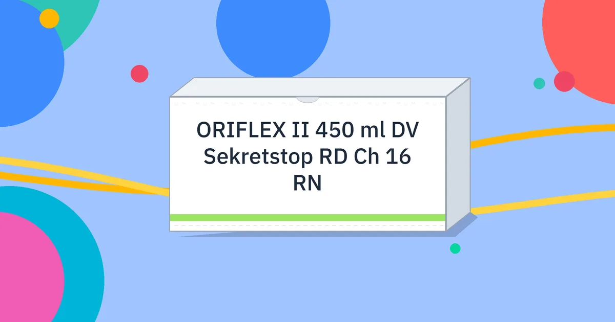 Symbolbild: Packung mit der Aufschrift ORIFLEX II 450 ml DV Sekretstop RD Ch 16 RN (PZN 17485912) – Verfügbarkeit und Bezug in Apotheken in Frankfurt am Main
