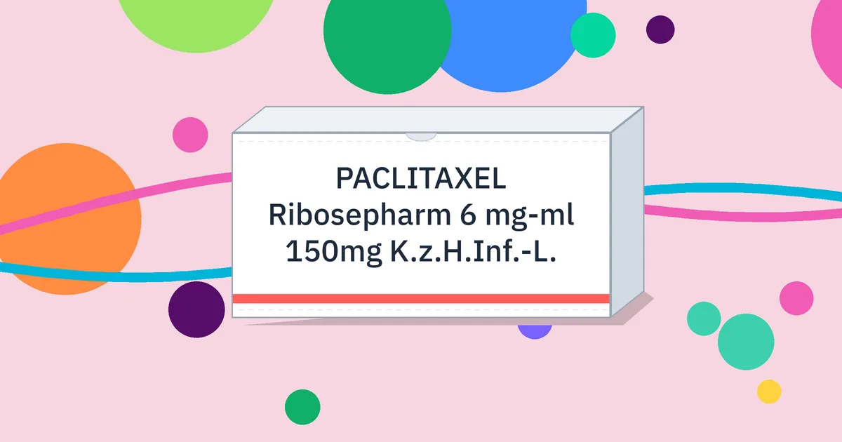 Symbolbild: Packung mit der Aufschrift PACLITAXEL Ribosepharm 6 mg-ml 150mg K.z.H.Inf.-L. (PZN 15390248) – Verfügbarkeit und Bezug in Apotheken in Frankfurt am Main