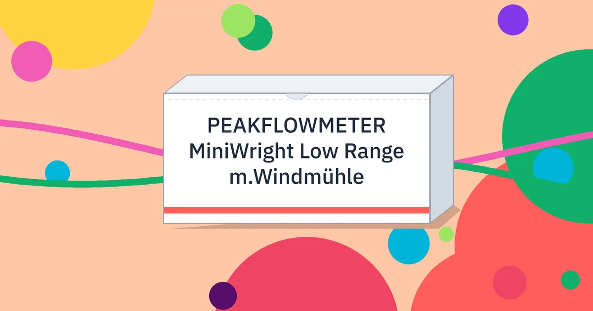 Symbolbild: Packung mit der Aufschrift PEAKFLOWMETER MiniWright Low Range m.Windmühle (PZN 15568752) – Verfügbarkeit und Bezug in Apotheken in Frankfurt am Main