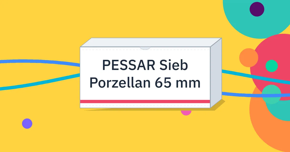 Symbolbild: Packung mit der Aufschrift PESSAR Sieb Porzellan 65 mm (PZN 01734135) – Verfügbarkeit und Bezug in Apotheken in Frankfurt am Main