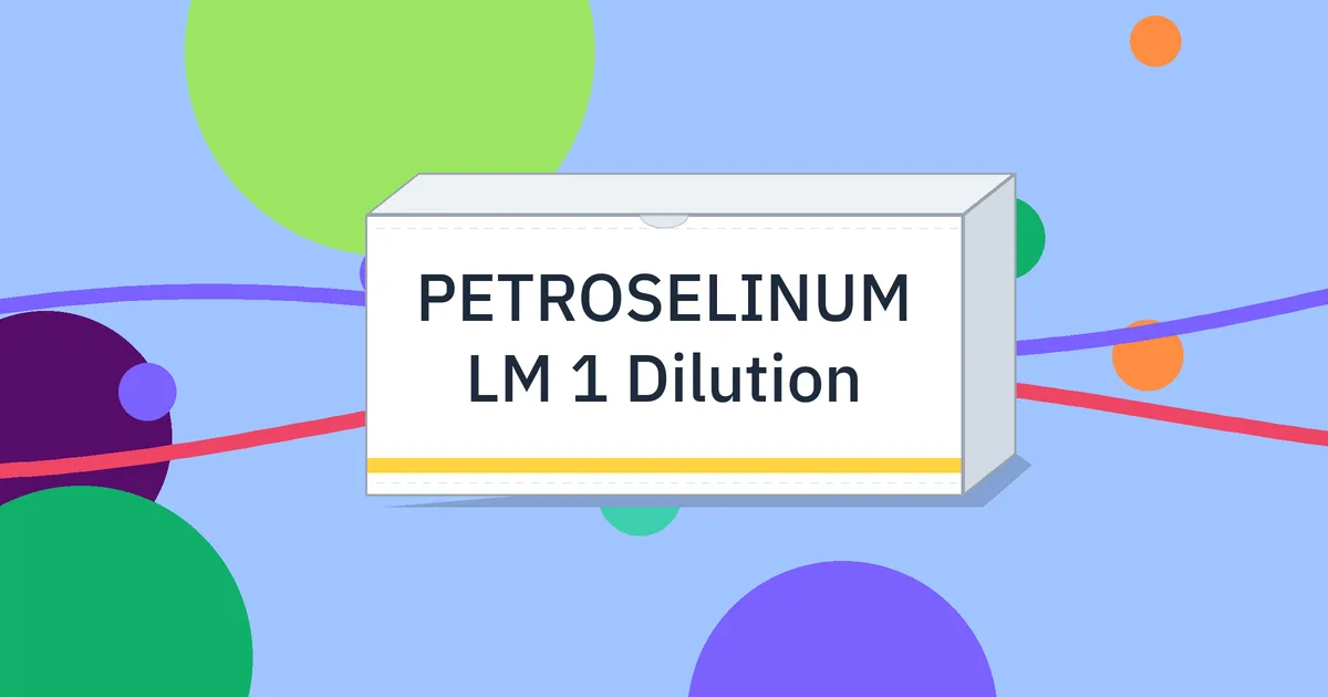 Symbolbild: Packung mit der Aufschrift PETROSELINUM LM 1 Dilution (PZN 13635906) – Verfügbarkeit und Bezug in Apotheken in Frankfurt am Main