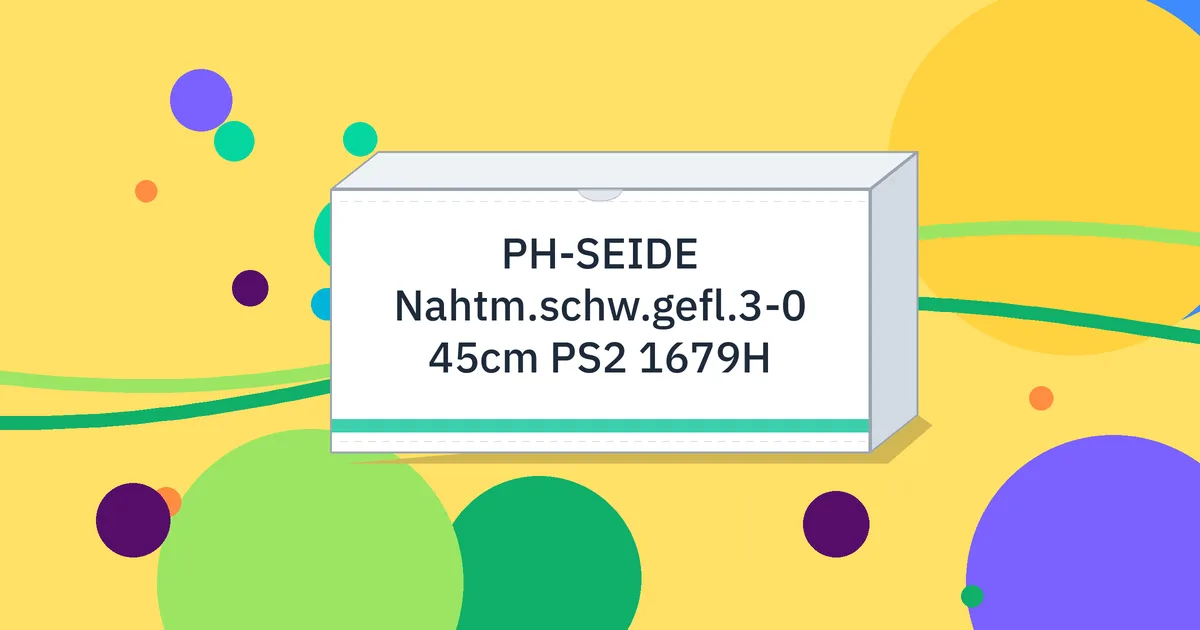 Symbolbild: Packung mit der Aufschrift PH-SEIDE Nahtm.schw.gefl.3-0 45cm PS2 1679H (PZN 16806455) – Verfügbarkeit und Bezug in Apotheken in Frankfurt am Main