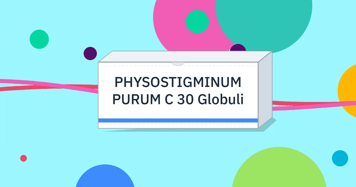 Symbolbild: Packung mit der Aufschrift PHYSOSTIGMINUM PURUM C 30 Globuli (PZN 16693117) – Verfügbarkeit und Bezug in Apotheken in Frankfurt am Main