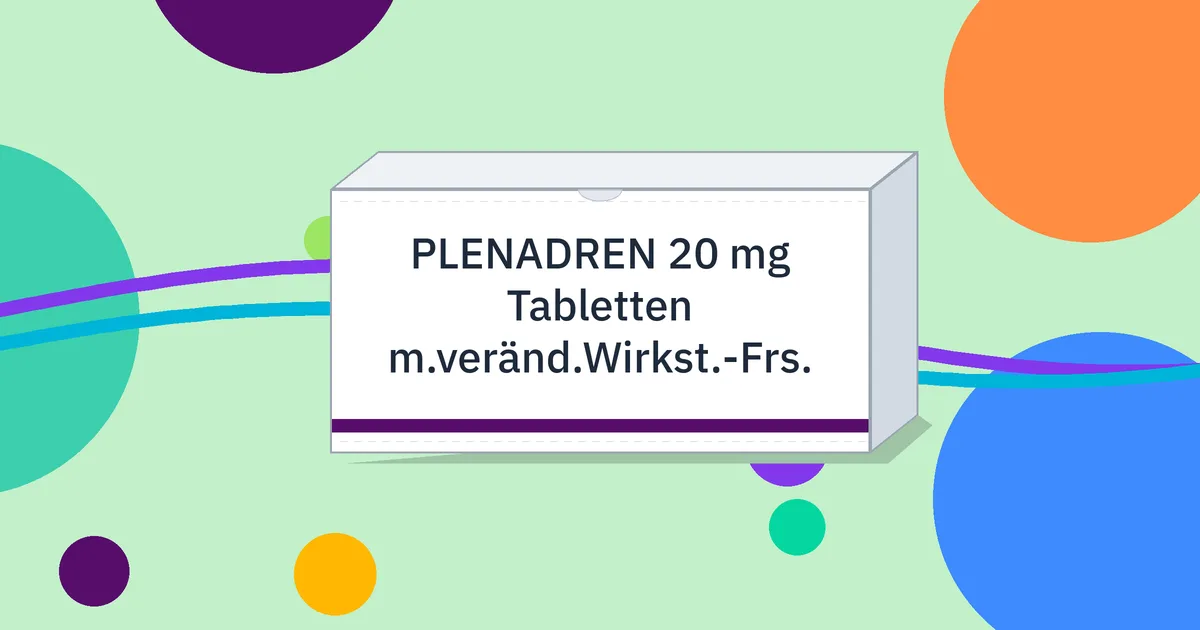 Symbolbild: Packung mit der Aufschrift PLENADREN 20 mg Tabletten m.veränd.Wirkst.-Frs. (PZN 17147670) – Verfügbarkeit und Bezug in Apotheken in Frankfurt am Main