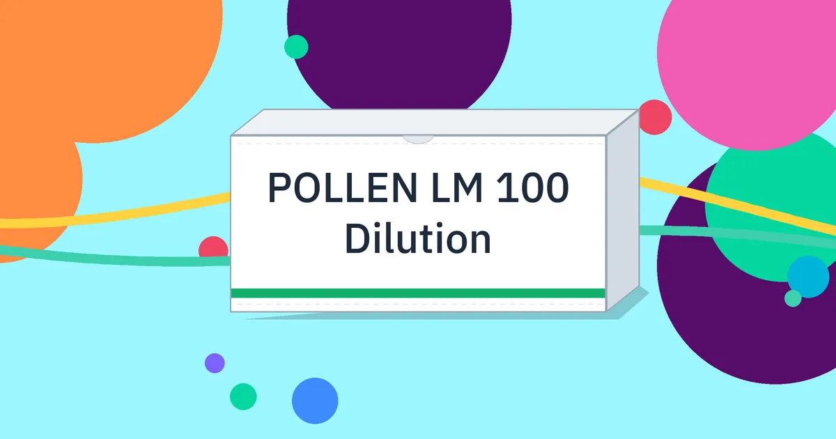 Symbolbild: Packung mit der Aufschrift POLLEN LM 100 Dilution (PZN 13043614) – Verfügbarkeit und Bezug in Apotheken in Frankfurt am Main