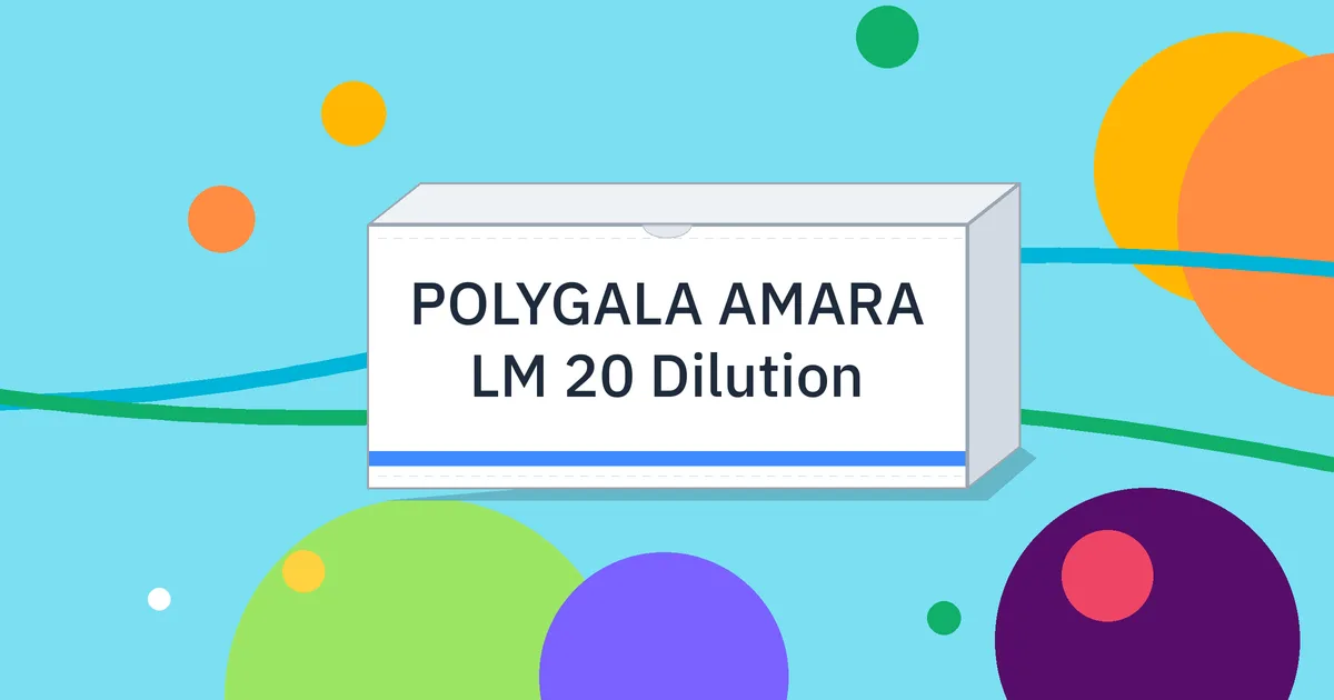 Symbolbild: Packung mit der Aufschrift POLYGALA AMARA LM 20 Dilution (PZN 13661559) – Verfügbarkeit und Bezug in Apotheken in Frankfurt am Main