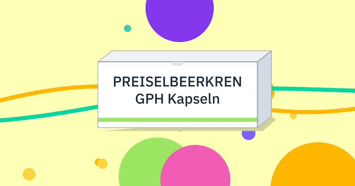 Symbolbild: Packung mit der Aufschrift PREISELBEERKREN GPH Kapseln (PZN 10265082) – Verfügbarkeit und Bezug in Apotheken in Frankfurt am Main