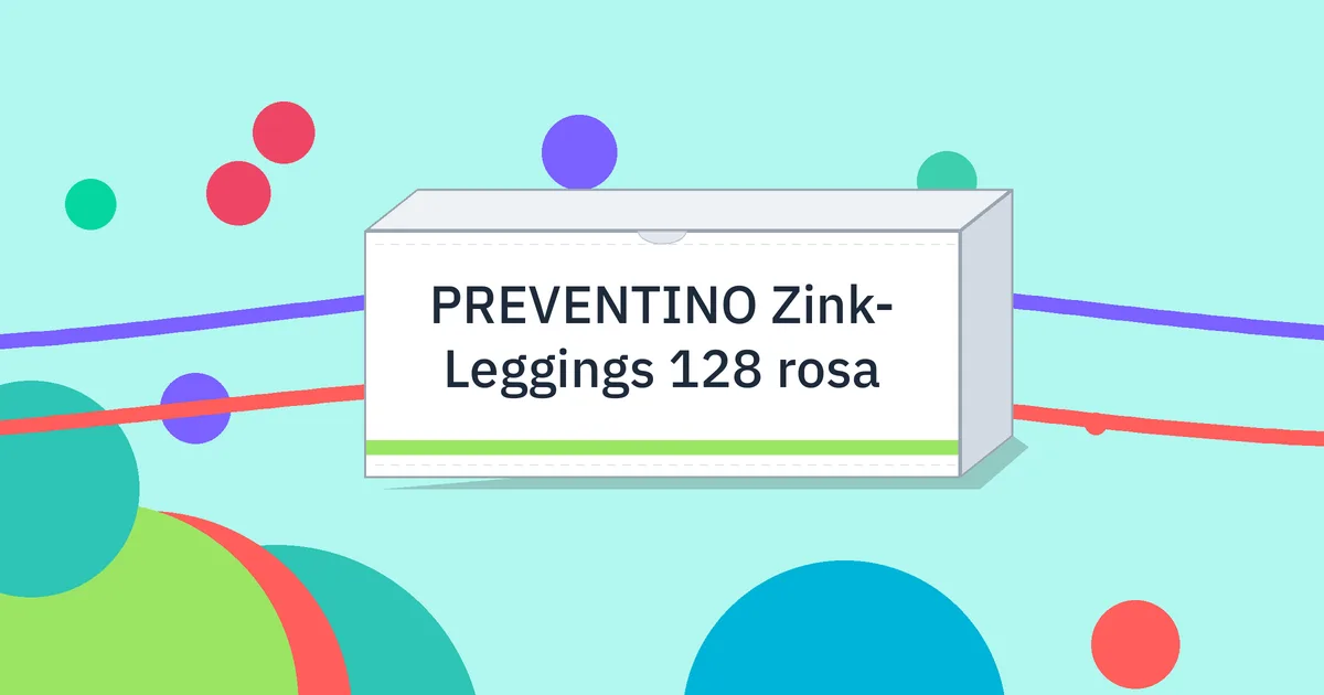 Symbolbild: Packung mit der Aufschrift PREVENTINO Zink-Leggings 128 rosa (PZN 12447189) – Verfügbarkeit und Bezug in Apotheken in Frankfurt am Main