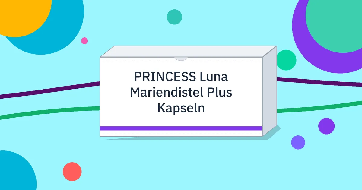 Symbolbild: Packung mit der Aufschrift PRINCESS Luna Mariendistel Plus Kapseln (PZN 20283626) – Verfügbarkeit und Bezug in Apotheken in Frankfurt am Main