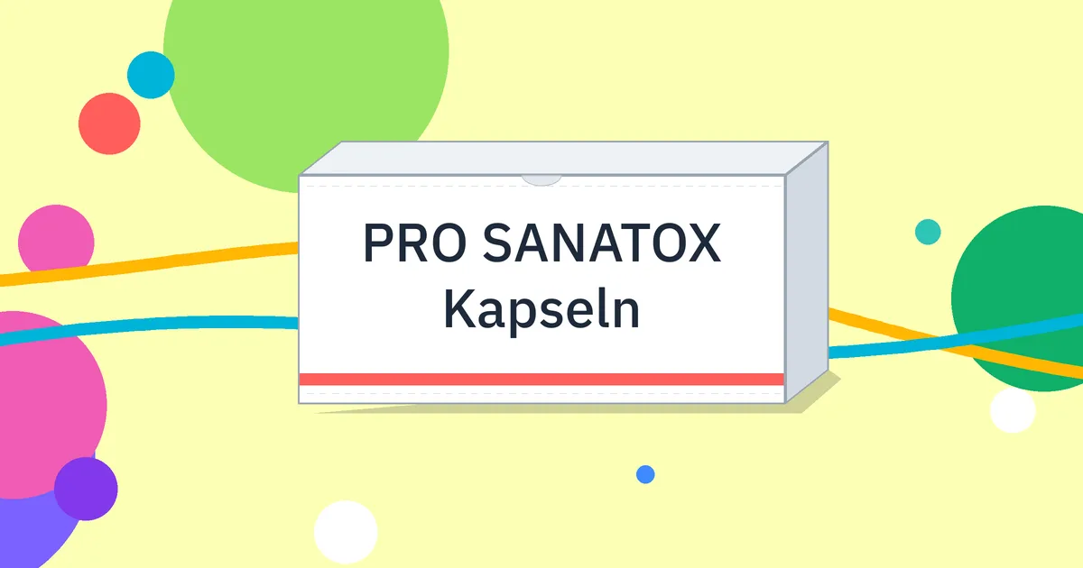 Symbolbild: Packung mit der Aufschrift PRO SANATOX Kapseln (PZN 16047682) – Verfügbarkeit und Bezug in Apotheken in Frankfurt am Main