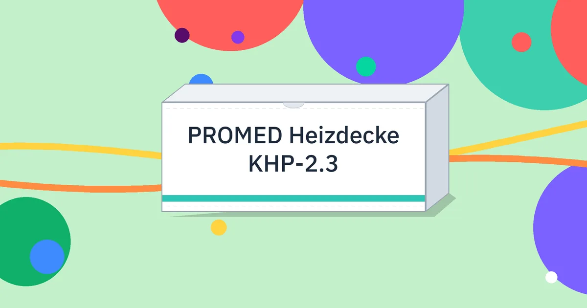 Symbolbild: Packung mit der Aufschrift PROMED Heizdecke KHP-2.3 (PZN 11237231) – Verfügbarkeit und Bezug in Apotheken in Frankfurt am Main