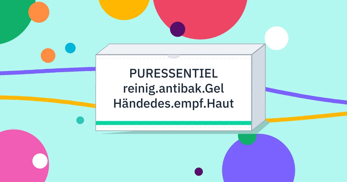 Symbolbild: Packung mit der Aufschrift PURESSENTIEL reinig.antibak.Gel Händedes.empf.Haut (PZN 17545838) – Verfügbarkeit und Bezug in Apotheken in Frankfurt am Main