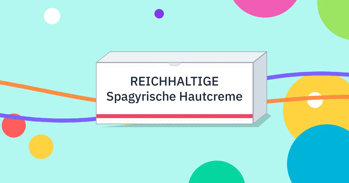 Symbolbild: Packung mit der Aufschrift REICHHALTIGE Spagyrische Hautcreme (PZN 10770957) – Verfügbarkeit und Bezug in Apotheken in Frankfurt am Main