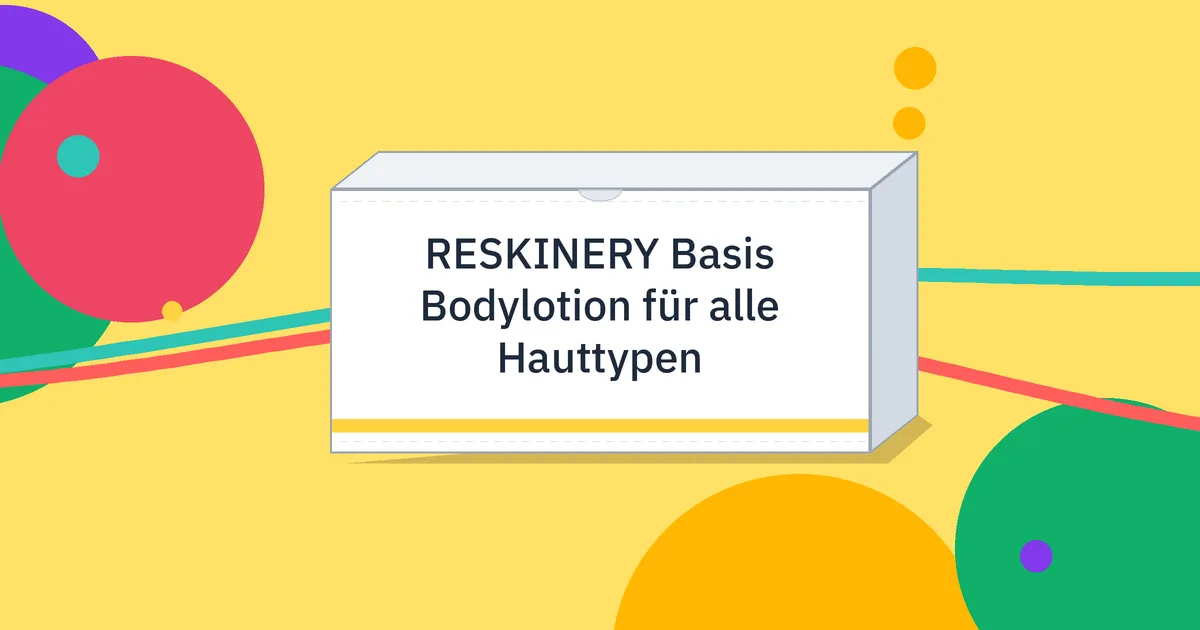 Symbolbild: Packung mit der Aufschrift RESKINERY Basis Bodylotion für alle Hauttypen (PZN 20099064) – Verfügbarkeit und Bezug in Apotheken in Frankfurt am Main