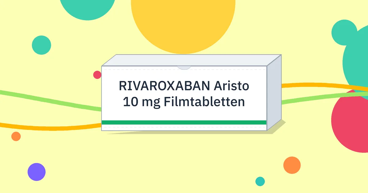 Symbolbild: Packung mit der Aufschrift RIVAROXABAN Aristo 10 mg Filmtabletten (PZN 19159482) – Verfügbarkeit und Bezug in Apotheken in Frankfurt am Main
