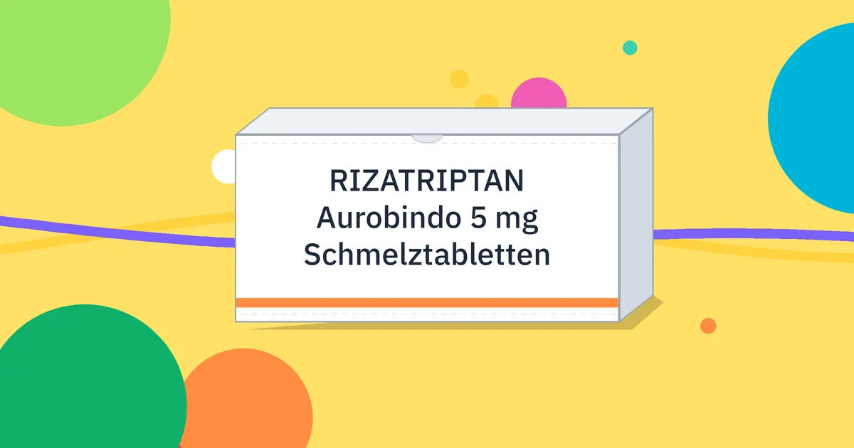 Symbolbild: Packung mit der Aufschrift RIZATRIPTAN Aurobindo 5 mg Schmelztabletten (PZN 02157740) – Verfügbarkeit und Bezug in Apotheken in Frankfurt am Main
