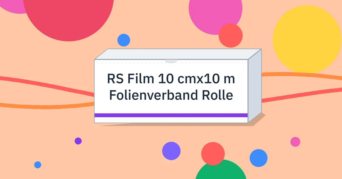 Symbolbild: Packung mit der Aufschrift RS Film 10 cmx10 m Folienverband Rolle (PZN 06903482) – Verfügbarkeit und Bezug in Apotheken in Frankfurt am Main